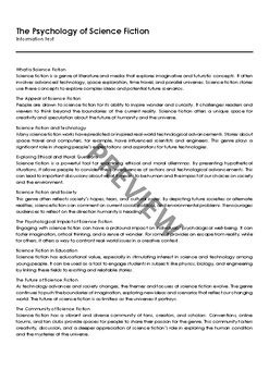 The Psychology Of Science Fiction Infotext And Exercises By MusEducation