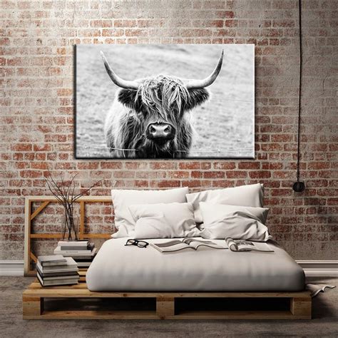 Highland Cow Canvas Wall Art Prints Cow Canvas Art Highland Etsy