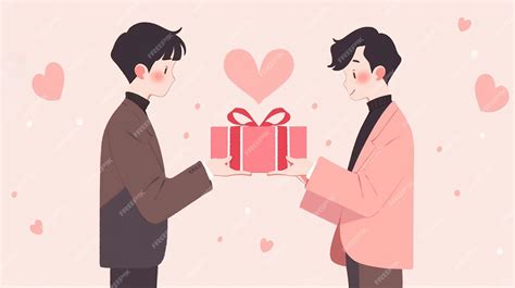 발렌타인 데이를 축하하는 애니메이션 스타일 Ai 생성 이미지