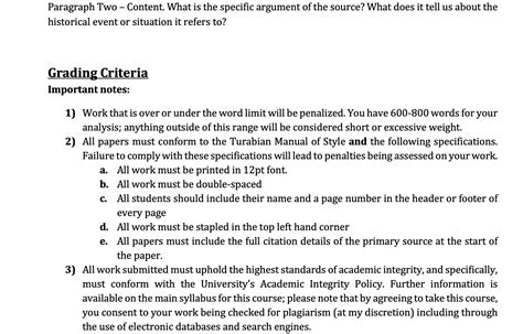 Primary Source Analysis Instructions And Grading Chegg Com
