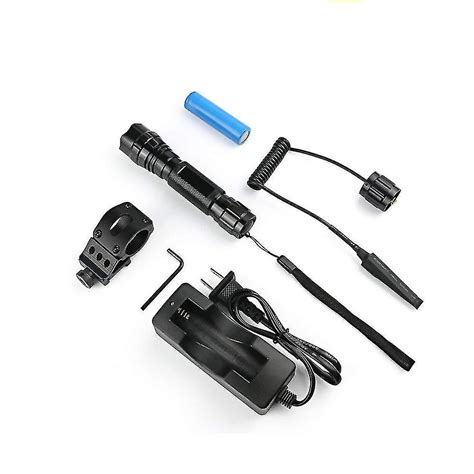 Tactical Led Flashlight 1 Flashlight Mode With Push Button Switch And 45 Mounting Rail Side