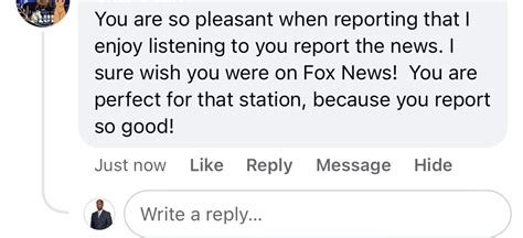 Finished Anchoring The Newscast — Got This Comment A Few Minutes Later I Appreciate It