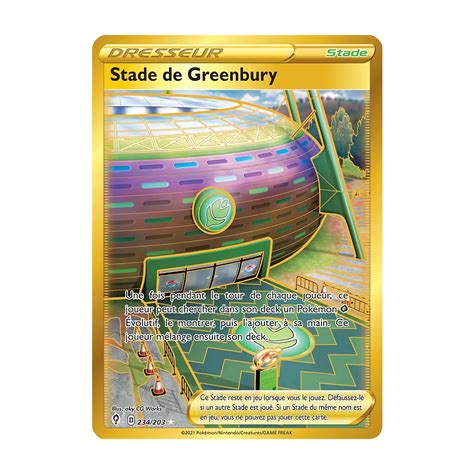 Découvrez Stade de Greenbury carte Secrète rare de la série Épée et Bouclier Évolution Céleste