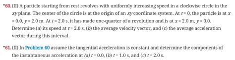 Solved Nonuniform Circular Motion II A Particle Chegg