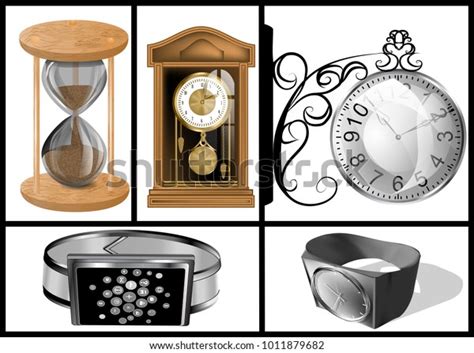 Different Types Clocks Stock Vector Royalty Free 1011879682 Shutterstock