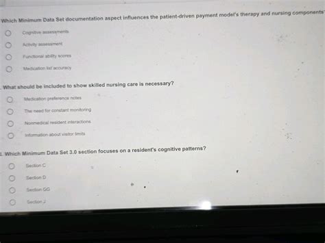 Which Minimum Data Set Documentation Aspect Studyx