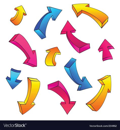 3d Arrows Royalty Free Vector Image Vectorstock