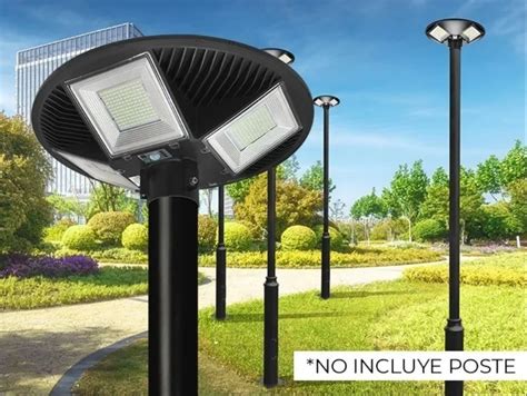 Lampara Suburbana Solar Punta De Poste w Sensor Megaluz Envío gratis