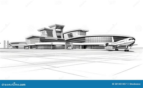 Airport Vector Illustration In Hard Surface Modeling Style Stock Illustration Illustration Of