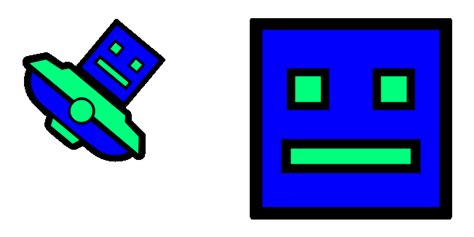 Geometry Dash Blue Cube UFO Animated Cursor Sweezy