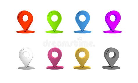 Colorful Map Pin Icon Isolated On White Background Navigation Pointer Location Map Gps
