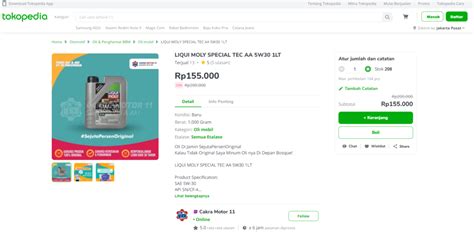 Liqui Moly Special Tec Aa 5w30 Oli Khusus Mobil Asia And Amerika