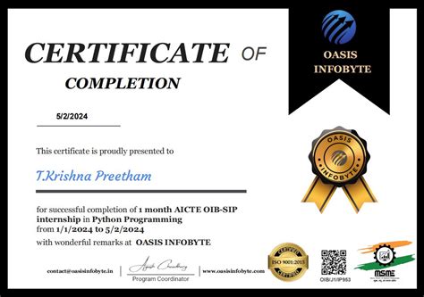 Pythonprogramming Oasisinfobyte Oibsip Internship T Krishna Preetham