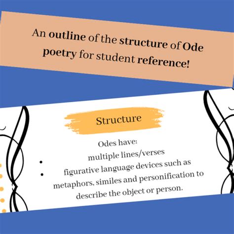 Ode Poetry Writing Poster Structure And Sample Of Ode Poetry Anchor
