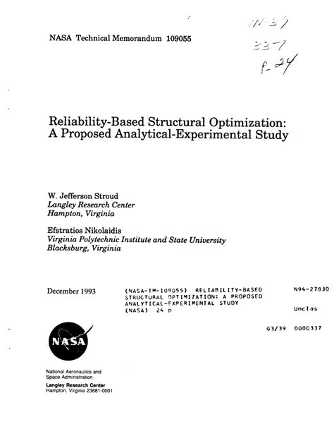 pdf reliability based optimization a proposed analytical