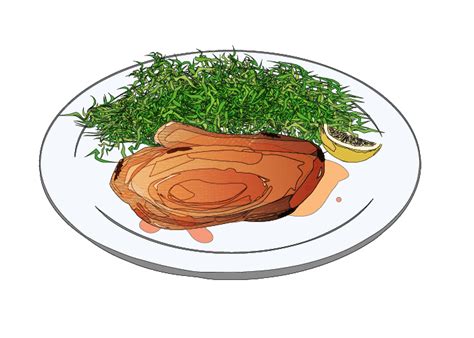 ポークソテーのフリーイラスト 豚料理の無料素材 チコデザ