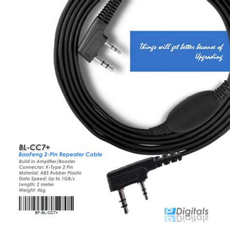 New Cc7plus Baofeng Cc7 Repeater Cable K Type 2 Pin Shopee Malaysia