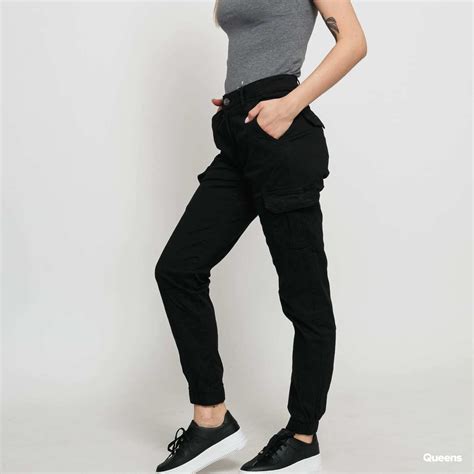 Cargo Kalhoty Urban Classics Ladies High Waist Cargo Pants Black Queens 💚