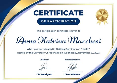 Free Printable Custom Participation Certificate Templates Canva