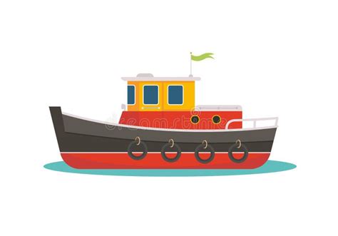 Tugboat Vector Icon In 6 Different Modern Styles Black Two Colored Tugboat Icons Designed In