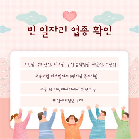 2024년 청년지원금 빈 일자리 취업장려금 일자리 채움 청년 지원금