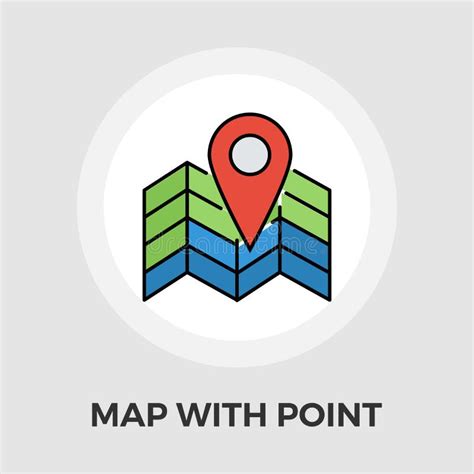 Map With Point Vector Flat Icon Stock Vector Illustration Of Drawing