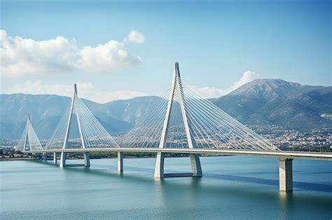 Premium Photo A Large Bridge Over A Large Body Of Water