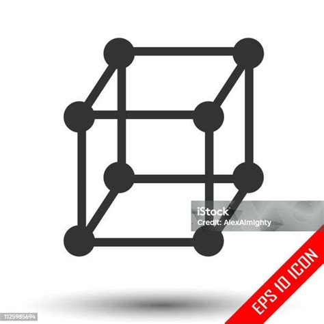 분자 큐브 아이콘입니다 선 및 점 분자 격자 기하학적 모양 네트워크 연결 벡터 일러스트 레이 션의 큐브 0명에 대한 스톡 벡터 아트 및 기타 이미지 Istock