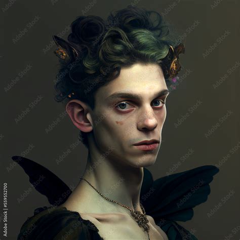 Non Binary Faerie Fey Fairy With Wings Laurel Leaf Headdress Pale Skinned Dnd Roleplaying