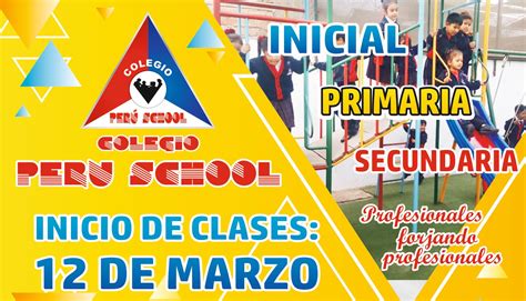 Colegio Perú School Todo Listo Al 100 Para El Inicio De Año Escolar