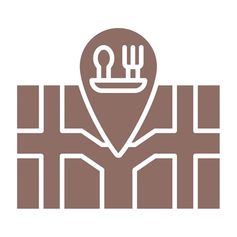 레스토랑 위치 아이콘 프리미엄 벡터