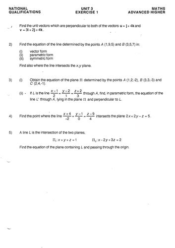 Advanced Higher Mathematics Homework Set For Units 1 2 And 3 By