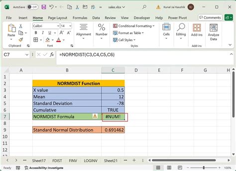 Advanced Excel NORMDIST Function