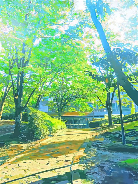 Recreatingworld 『キャンパスの並木道【背景素材夕方差分空くり抜きセット】』ゲームや動画などにご利用ください エロ同人の夜