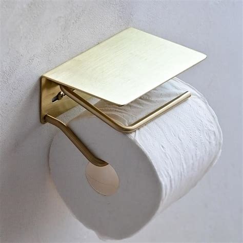 真鍮製 ブラス トイレットペーパーホルダー ゴールド （put ペーパーホルダー シングル）ペーパーホルダーカバー Ax Hs3497