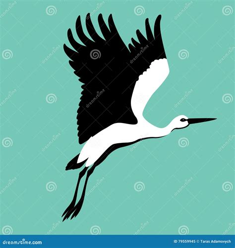 Stork Vector Illustration Style Flat Stock Vector Illustration Of