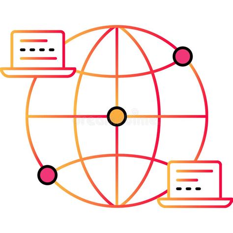 Computer Network Outline Icon Cloud Computing Tech Stock Illustration Illustration Of Cloud
