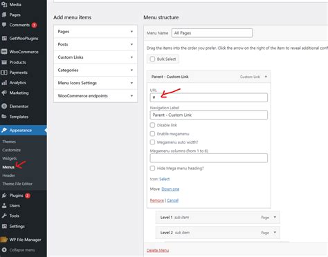 Make Parent Menu Clickable Wordpress Org