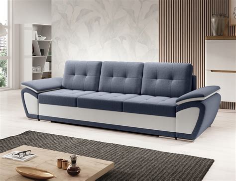 Sofa osobowa Enzo z funkcją spania granatowa Cena Opinie Kanapy