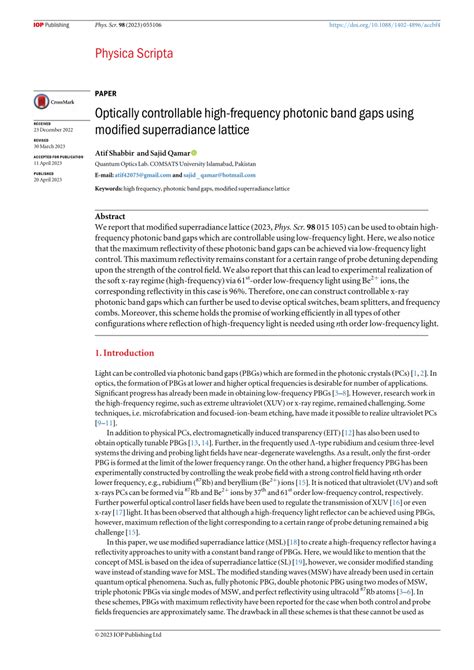 Pdf Optically Controllable High Frequency Photonic Band Gaps Using