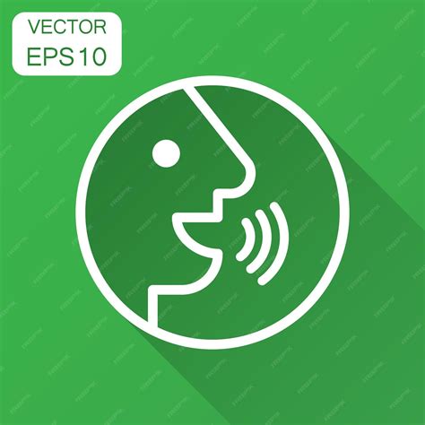 Premium Vector Voice Command With Sound Waves Icon In Flat Style Speak Control Vector