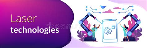 Laser Technologies Concept Banner Header Stock Vector Illustration