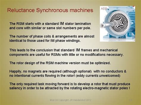 Electric Machine Design Course Reluctance Synchronous Machine Theory