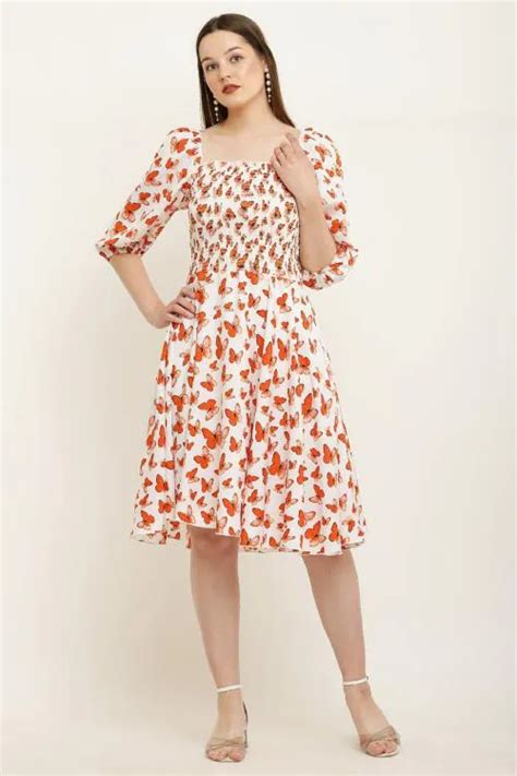 Buy Angadtewatia Women Fit And Flare Knee Lengthh Dress Online At Best