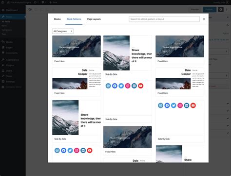 Block Patterns Add Ability For Predefined Block Layouts To Be Added To