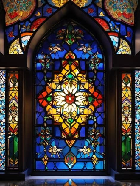 Premium Photo Islamic Patterns On Stained Glass