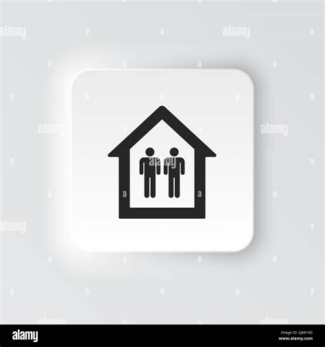 Rectangle Button Icon Mans In A House Button Banner Rectangle Badge Interface For Application