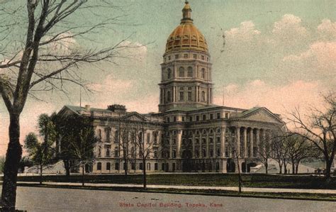 Vintage Postcard 1908 State Capitol House Building Topeka Kansas