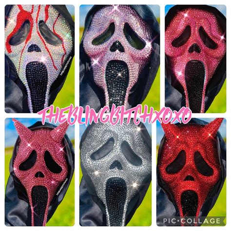 Ghostface Bling Crystal Rhinestone Scream Mask Etsy