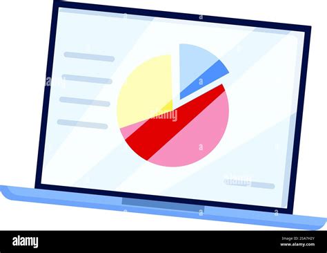 Laptop Showing A Pie Chart Representing Data Analysis And Business Intelligence Laptop